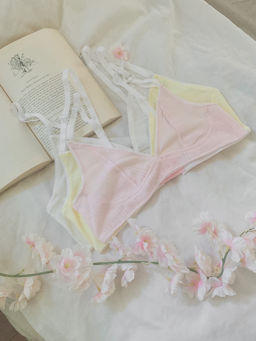 Simple Bralette - Handmade, MTO, Vintage Inspired, Organic Natural ...