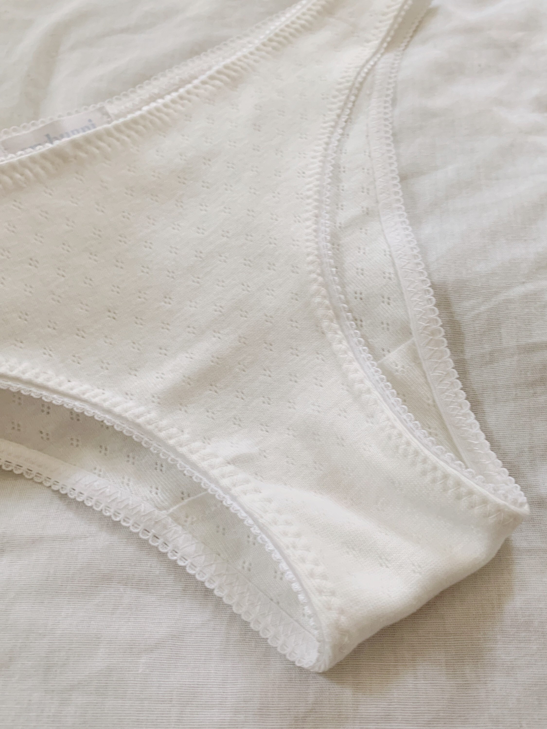 Diamond Basic White Pointelle Undies - Handmade, Ethical, Eco-friendly ...