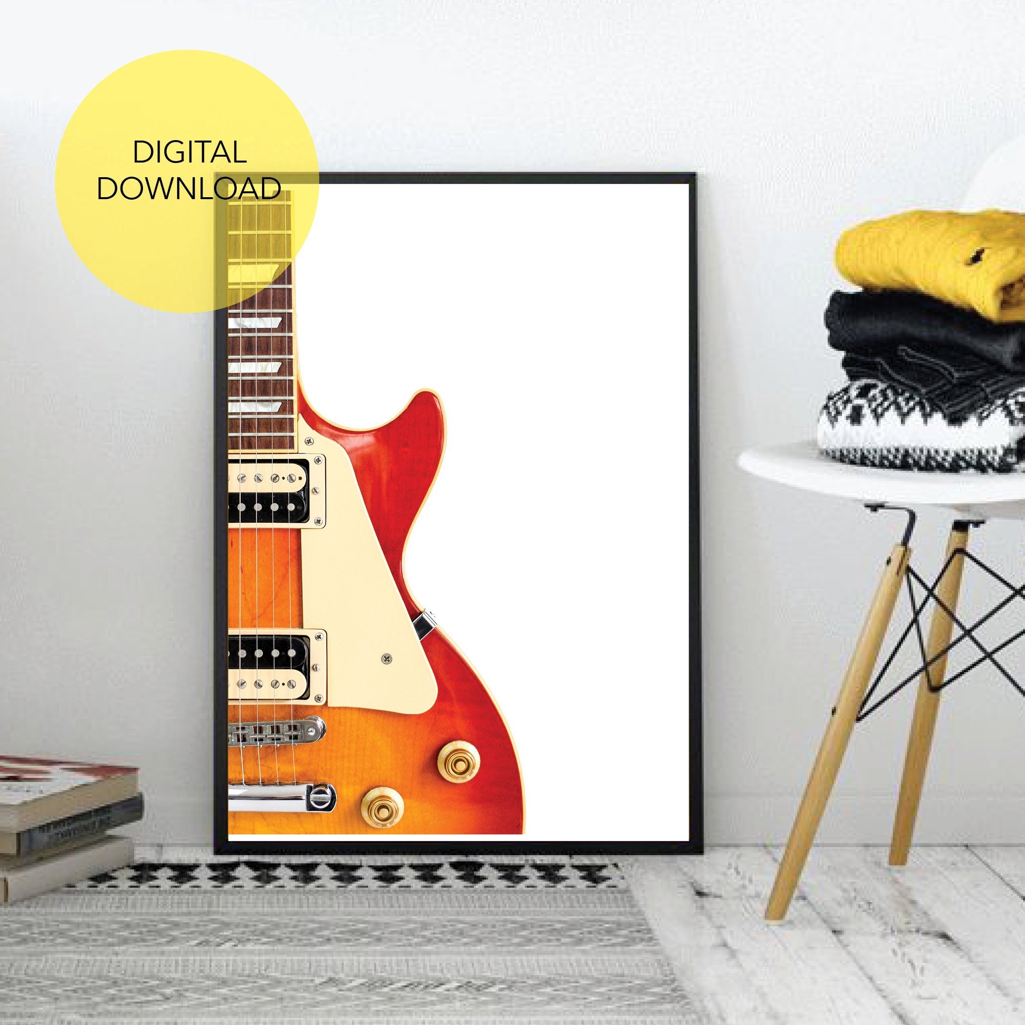Gibson Les Paul Print, Downloadable Print, Wall Decor, Home Decor ...
