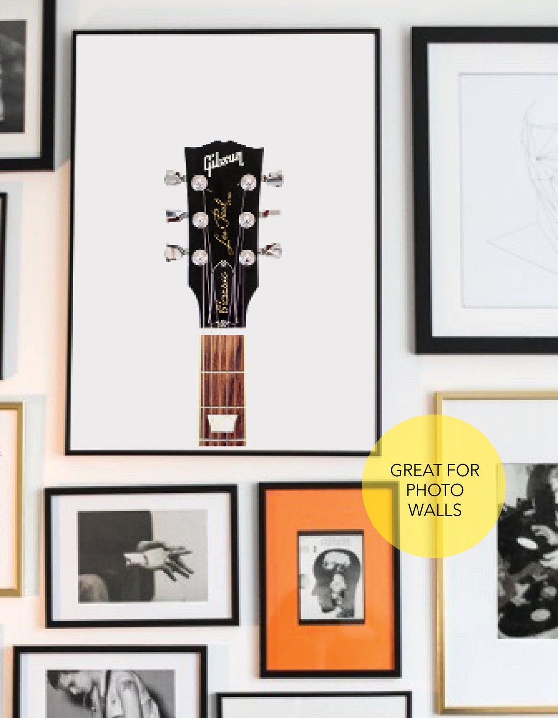 Gibson Les Paul Head, Downloadable Print, Wall Decor, Home Decor ...