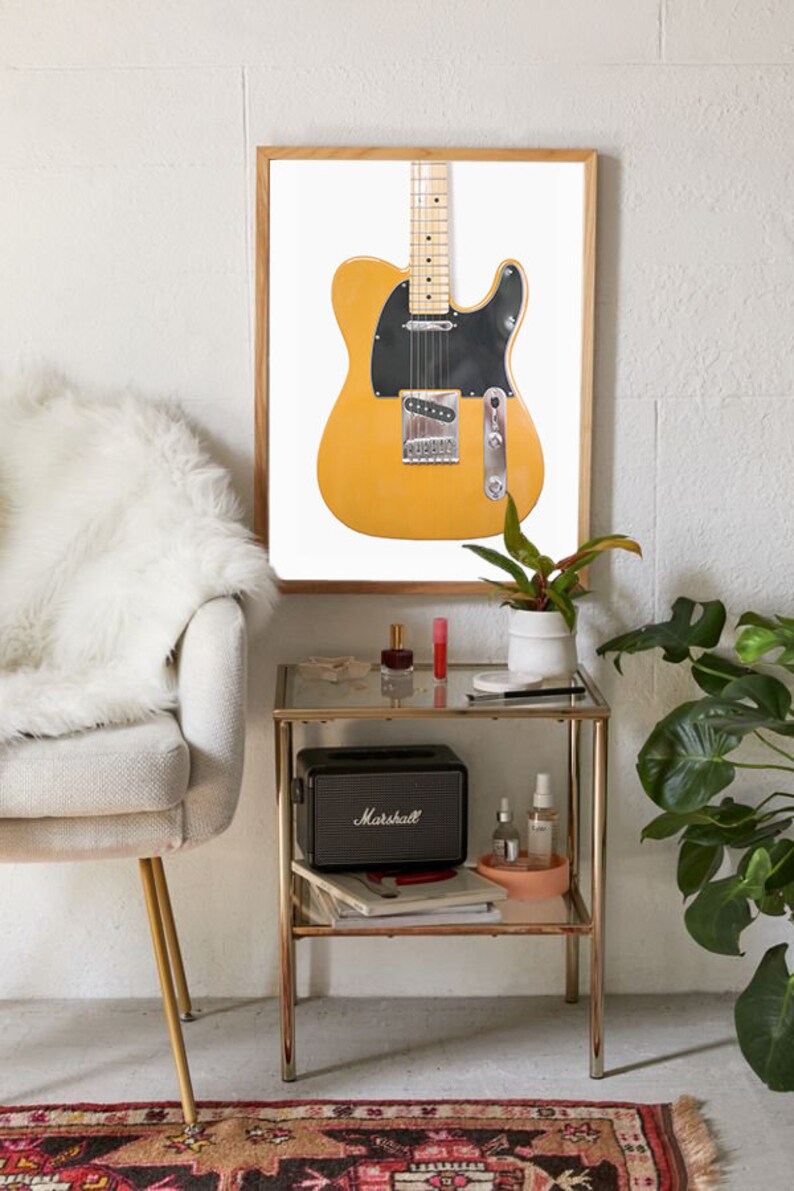 Fender Telecaster, Downloadable Print, Wall Decor, Home Decor, Guitar ...