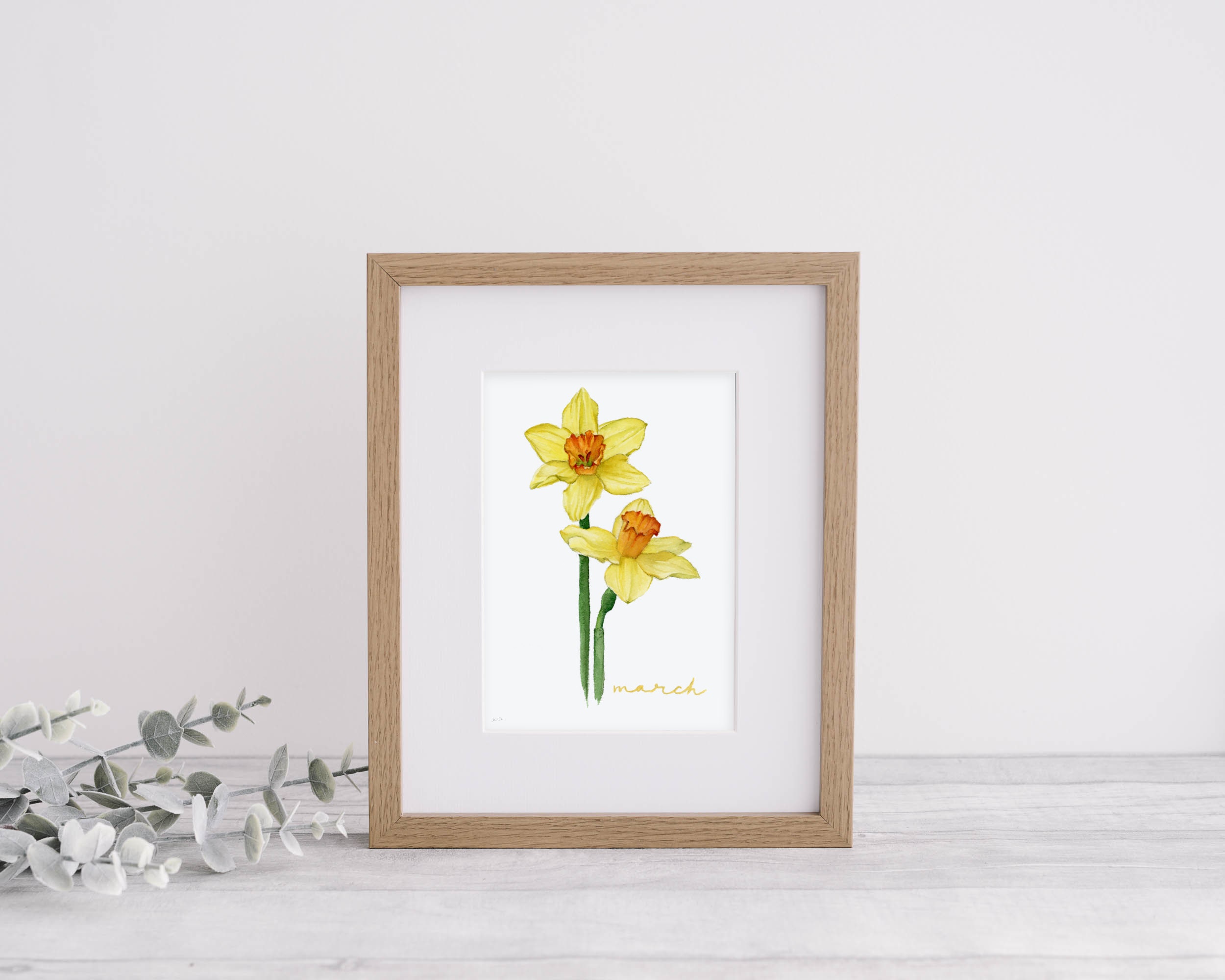March Birth Flower Watercolor PRINTABLE Botanical Wall Art, Instant ...