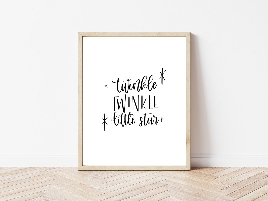 Twinkle Twinkle Little Star - Printable Hand Lettering - Wall Art ...