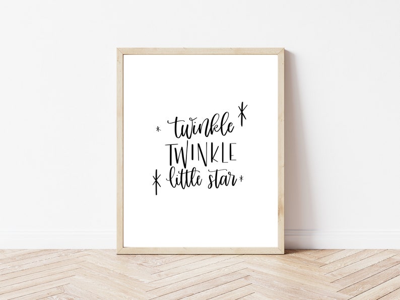 Twinkle Twinkle Little Star Printable Hand Lettering Wall - Etsy