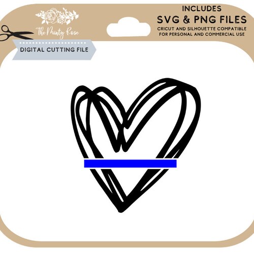 Thin Blue Line Svg Thin Blue Line Heart Blue Lives Matter | Etsy