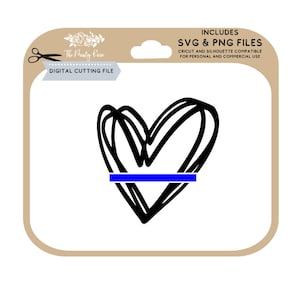 Thin Blue Line Svg, Thin Blue Line Heart, Blue Lives Matter, Awareness ...
