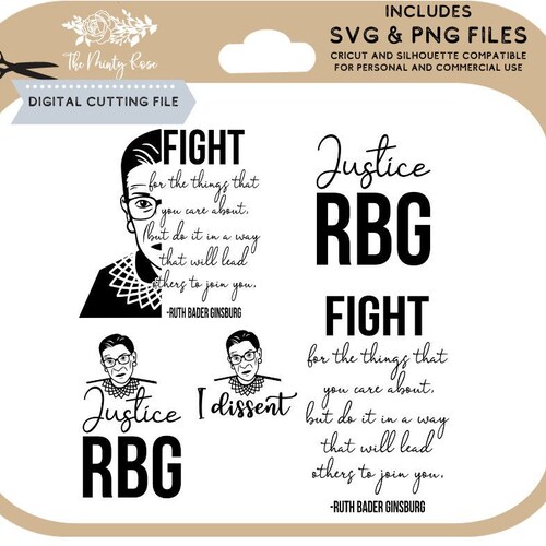 RBG / Ruth Bader Ginsburg SVG DXF Digital Cut Files - Etsy