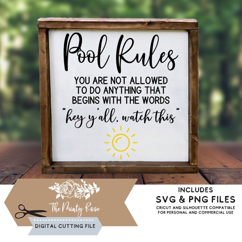 Pool Sign Welcome to Our Pool Pool Rules DIY Signs Summer - Etsy