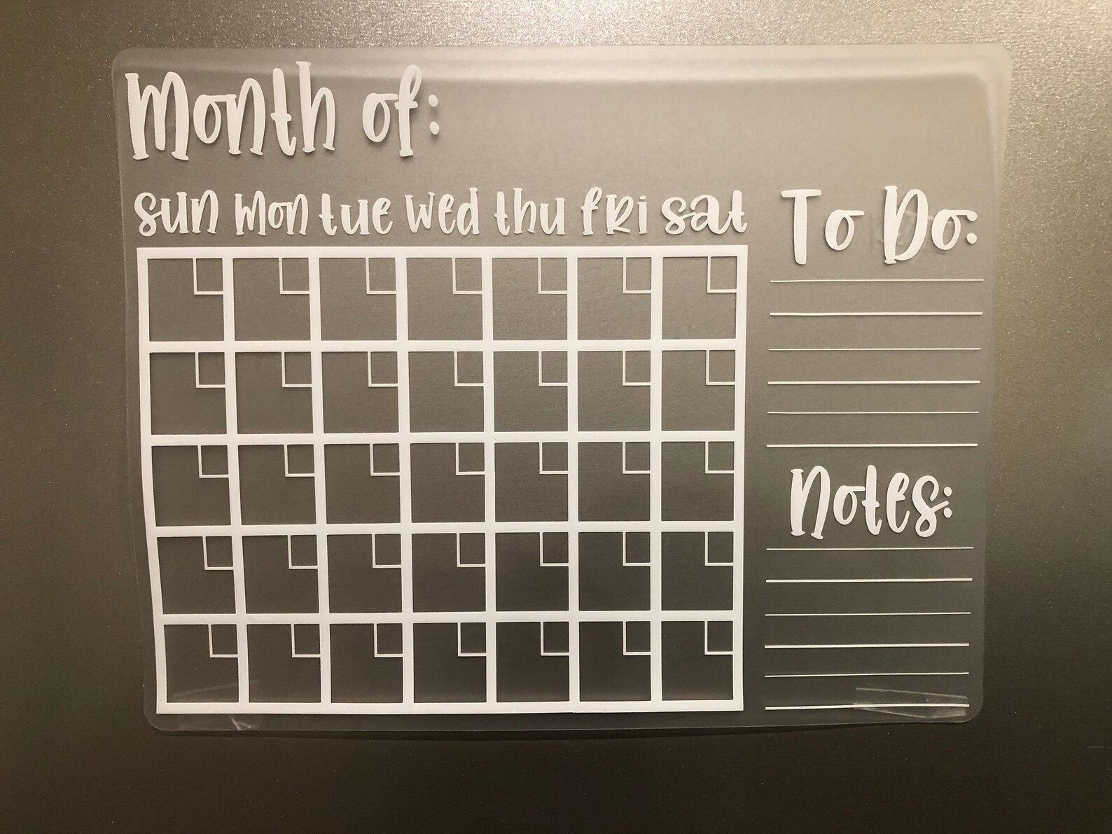 Blank Calendar With Notes and to Do List Svg Blank Monthly - Etsy