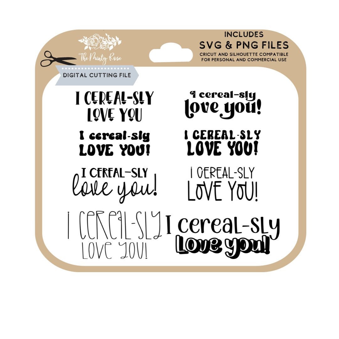 I Cereal-sly Love You Svg Bundle Cereal Valentines Svg - Etsy