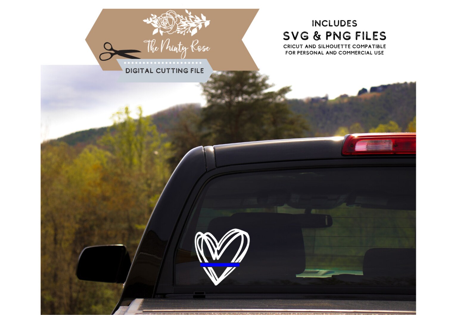 Thin Blue Line Svg Thin Blue Line Heart Blue Lives Matter | Etsy