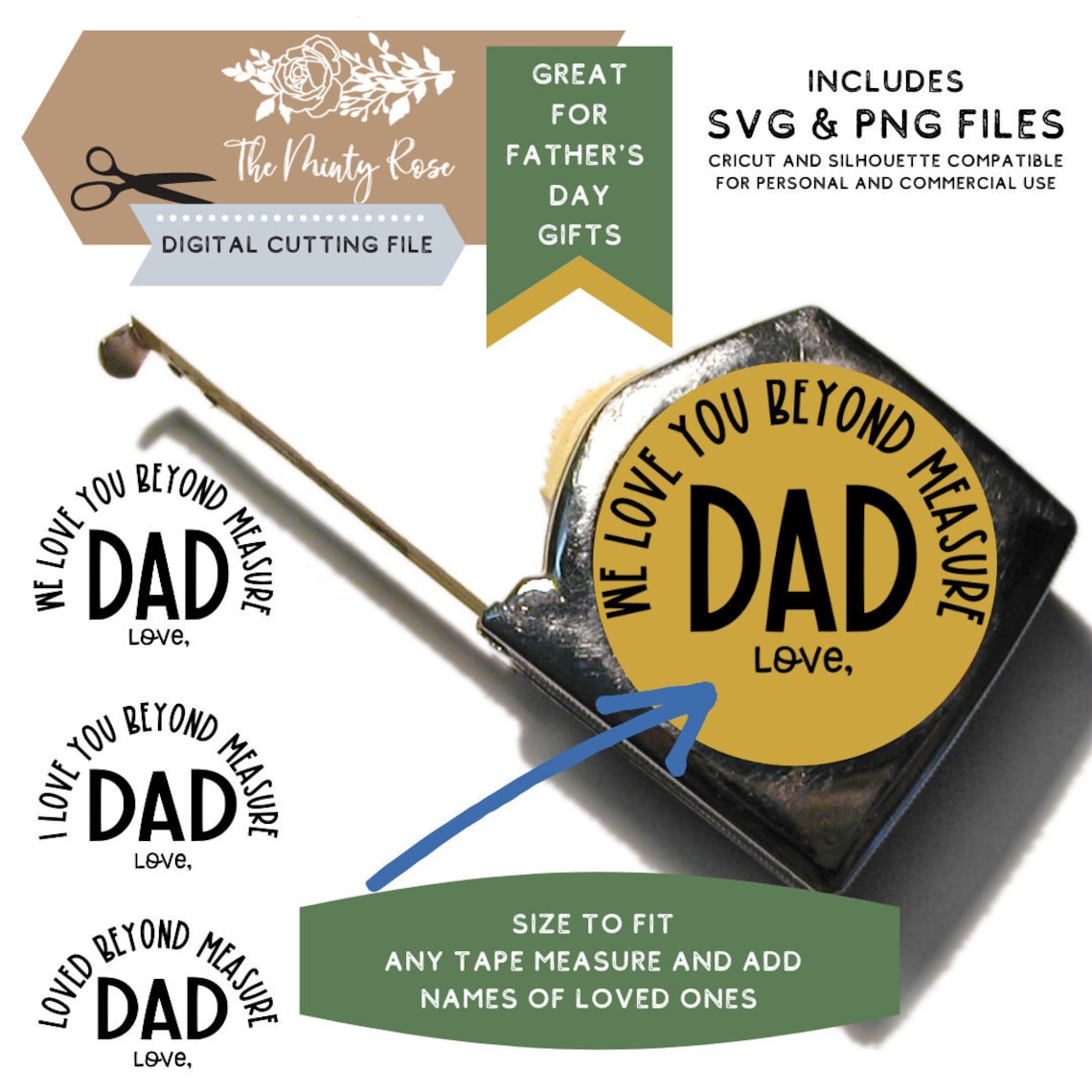 I Love You Beyond Measure Svg Tape Measure Gift Father's | Etsy