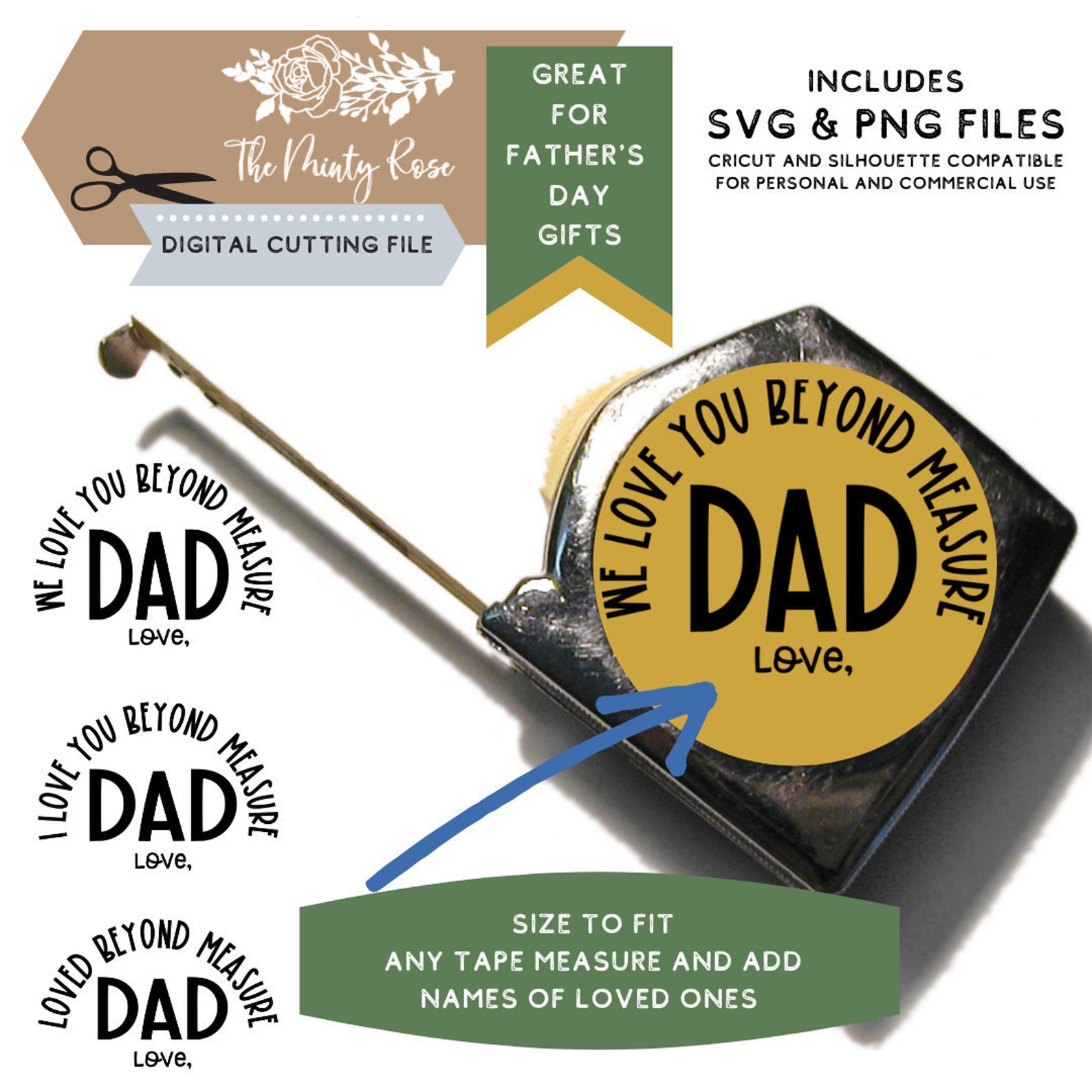 I Love You Beyond Measure Svg Tape Measure Gift Father's | Etsy