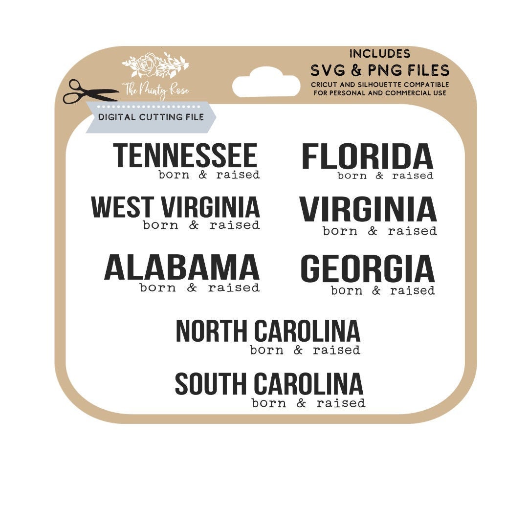 Southern Born and Raised States, Born and Raised, Southern States Svg ...