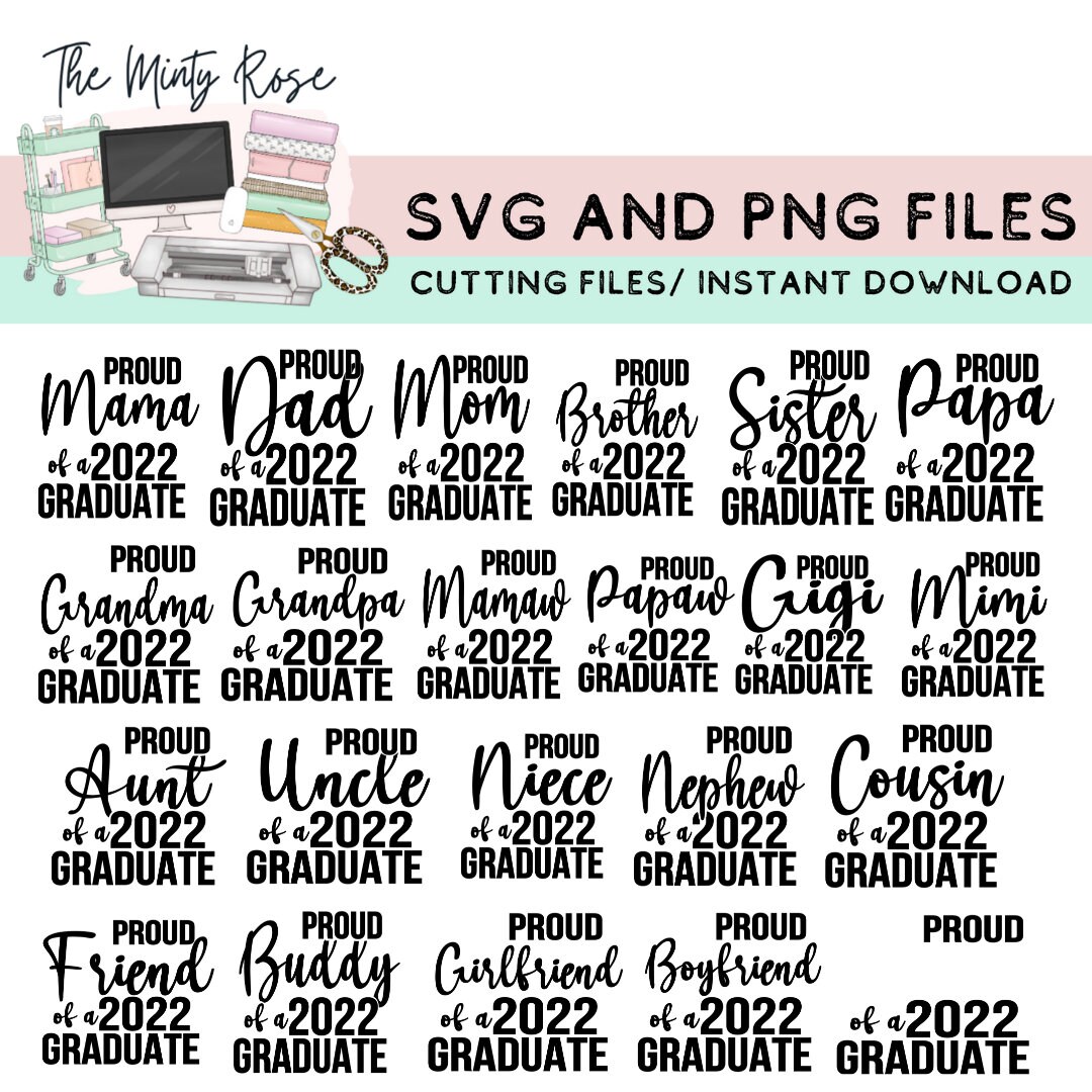 Proud of a 2022 Graduate Svg Graduation Svg Bundle Class of - Etsy