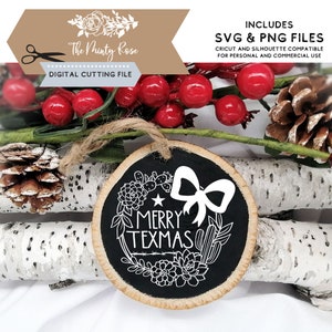 Merry Texmas Svg, Texas, Wood Ornament Designs, Farmhouse Christmas ...