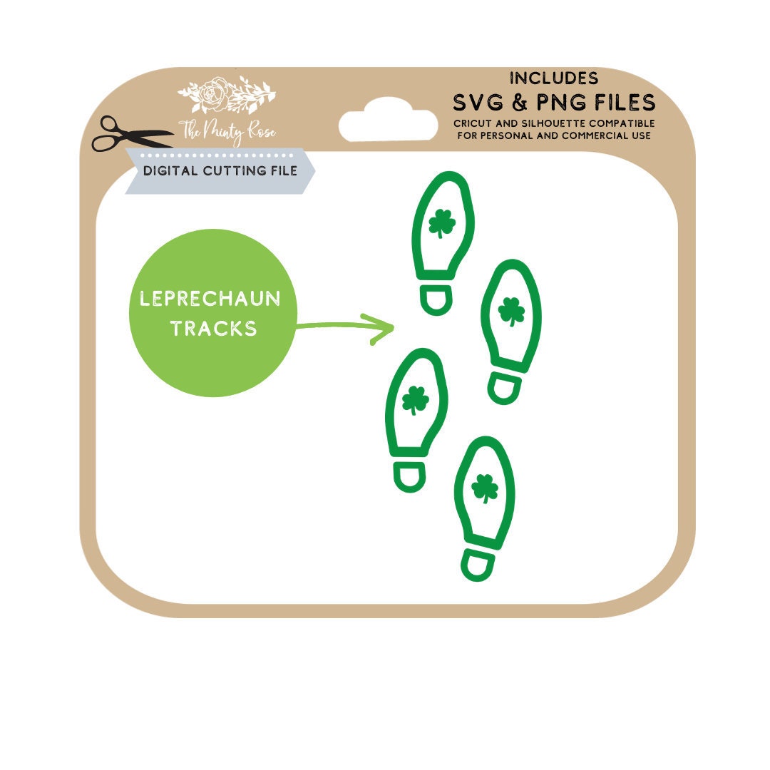 Leprechaun Tracks, Clover, Leprechaun Foot Prints, Leprechaun Hunt Svg ...