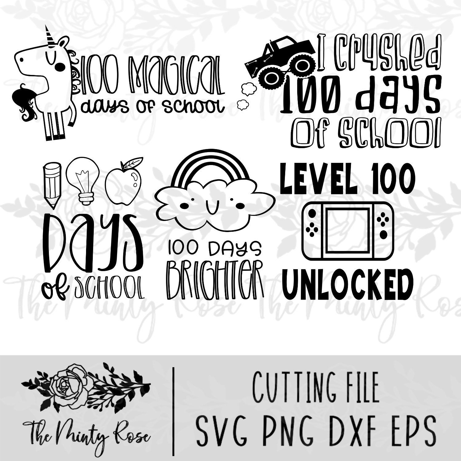 100 Days of School Svg 100 Days of School Bundle Cutting | Etsy