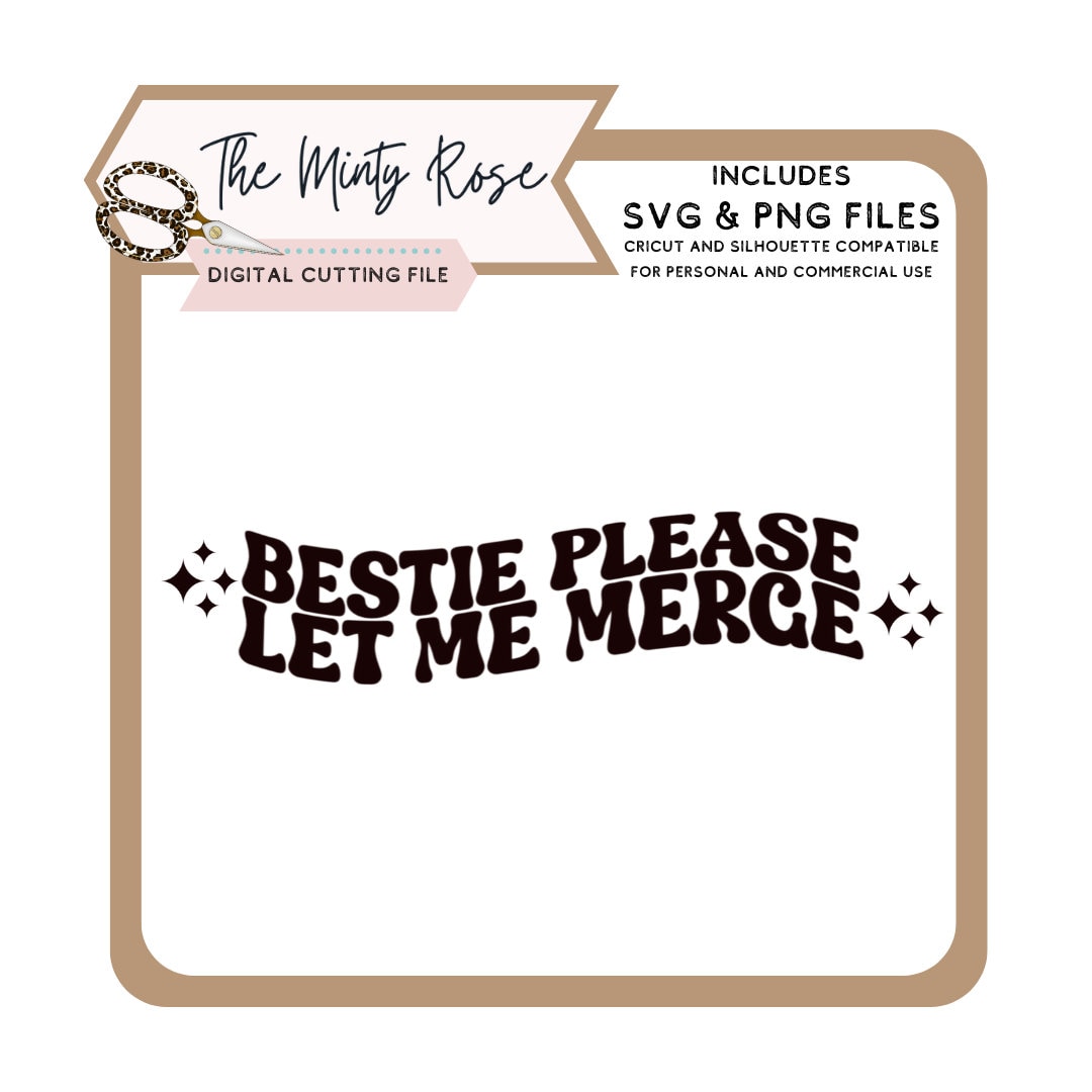 Bestie Please Let Me Merge Svg, Wavy Svg, Car Decal Svg, Peace Retro ...