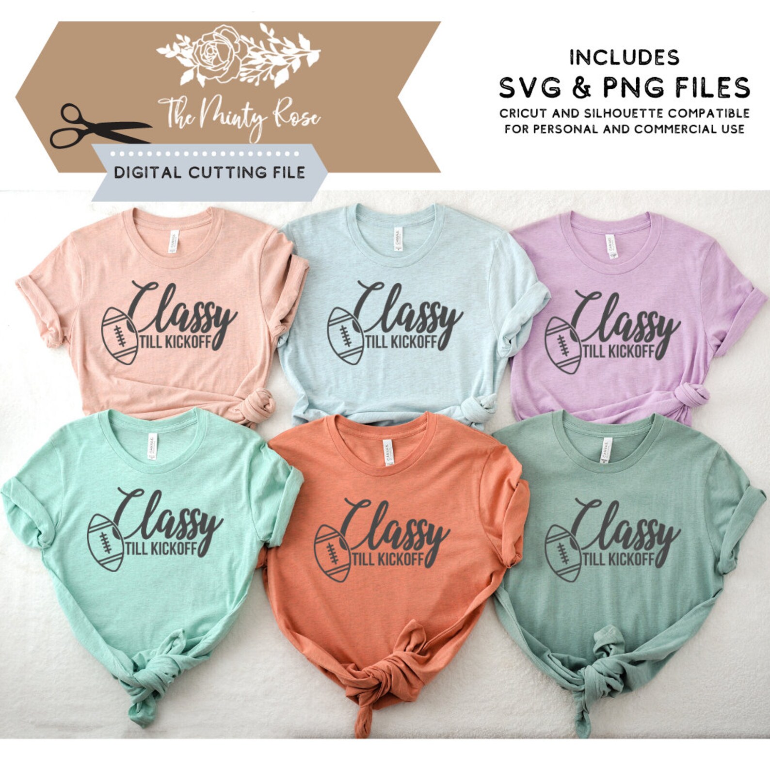 Classy Till Kickoff Svg Football Season Svg Shirt Designs | Etsy
