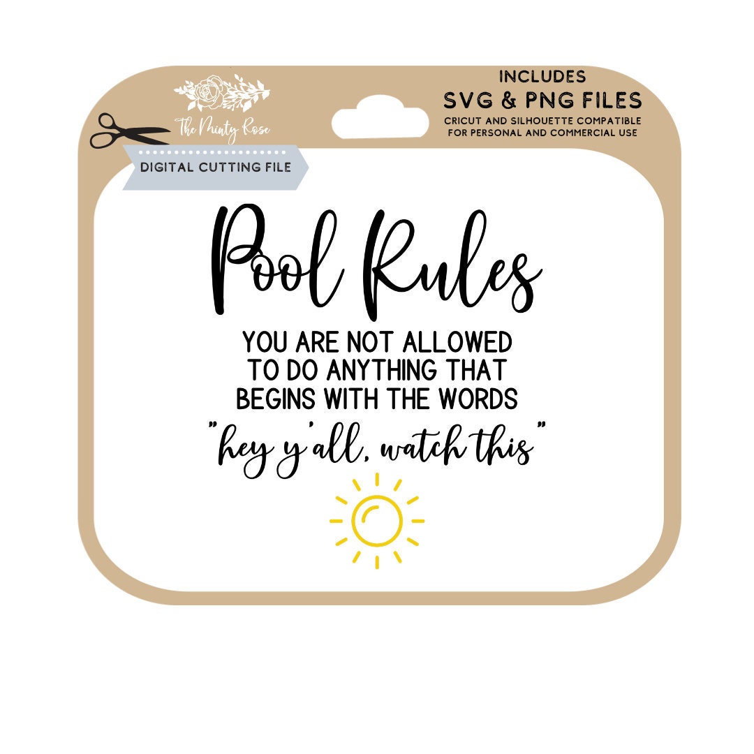 Pool Sign Welcome to Our Pool Pool Rules DIY Signs Summer - Etsy