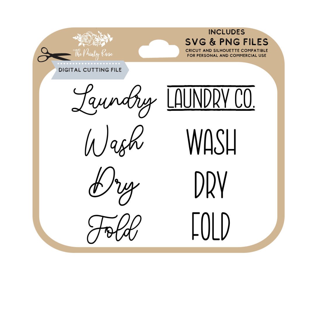 Laundry Svg Bundle Word Wall Decor Wash Dry Fold Svg - Etsy