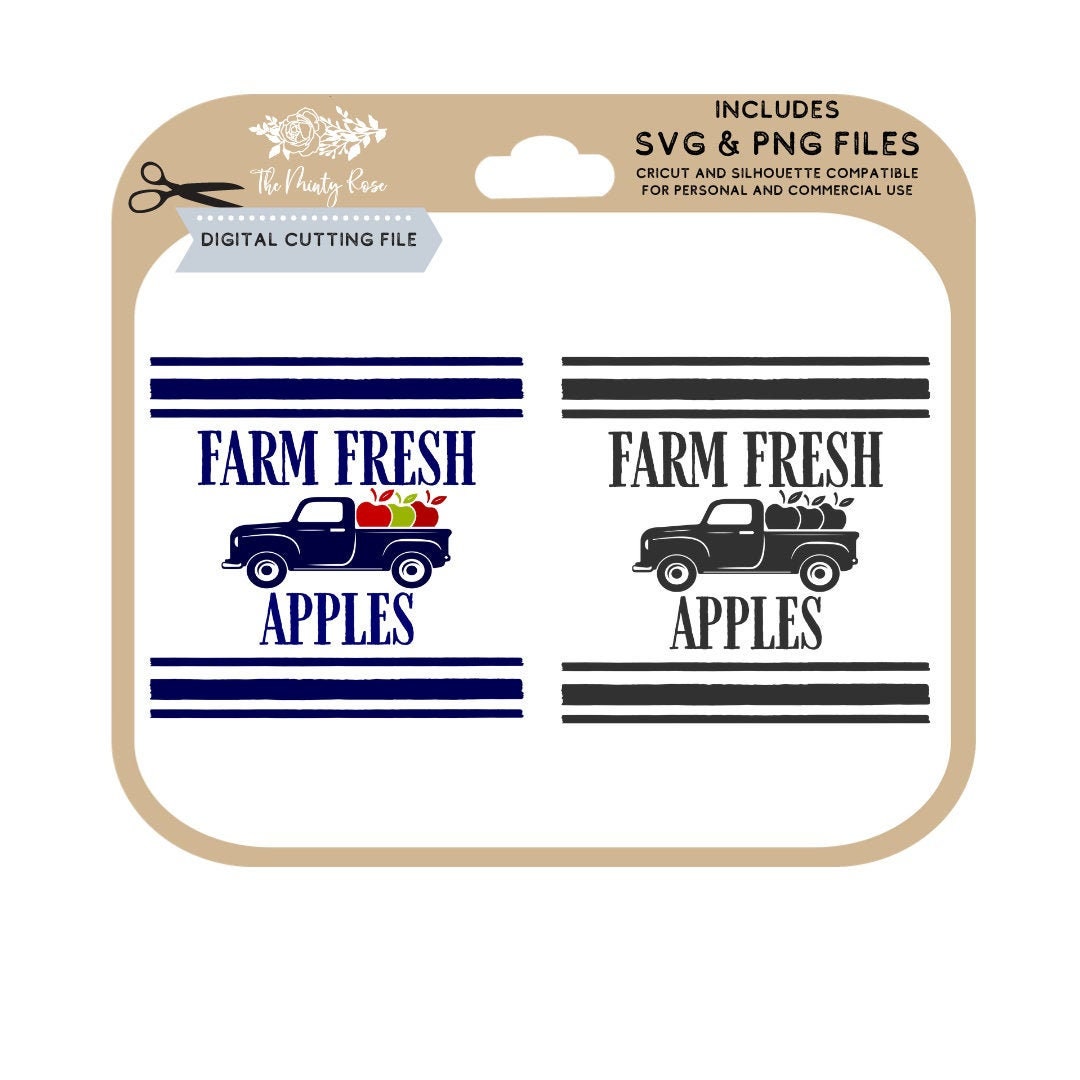 Farm Fresh Apples Svg, Farm House Svg, Fall, Autumn, Vintage Truck ...