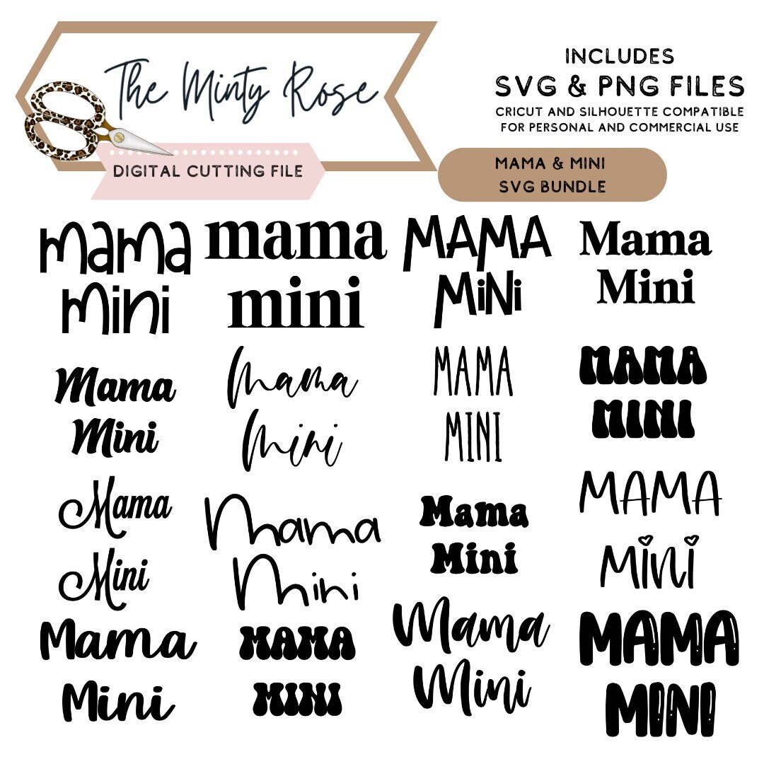 Mama & Mini Svg Bundle, Mama and Mini Tumblers, Mama and Mini Shirts ...