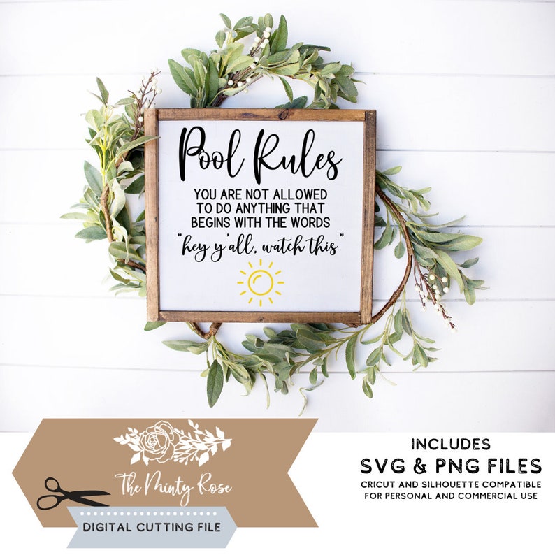 Pool Sign Welcome to Our Pool Pool Rules DIY Signs Summer - Etsy