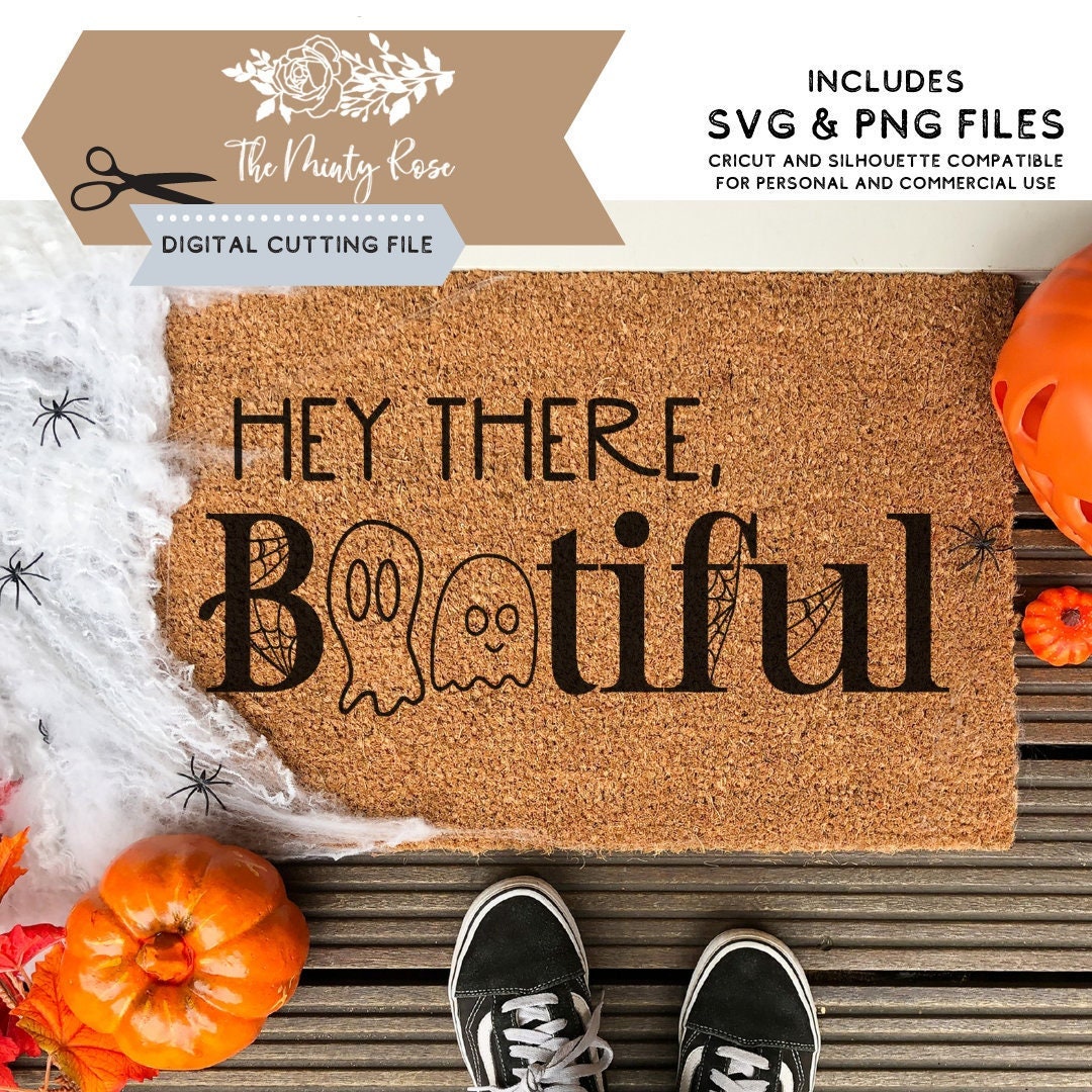 Hey There Bootiful Svg, Halloween DIY Door Mat Svg, Halloween Svg ...