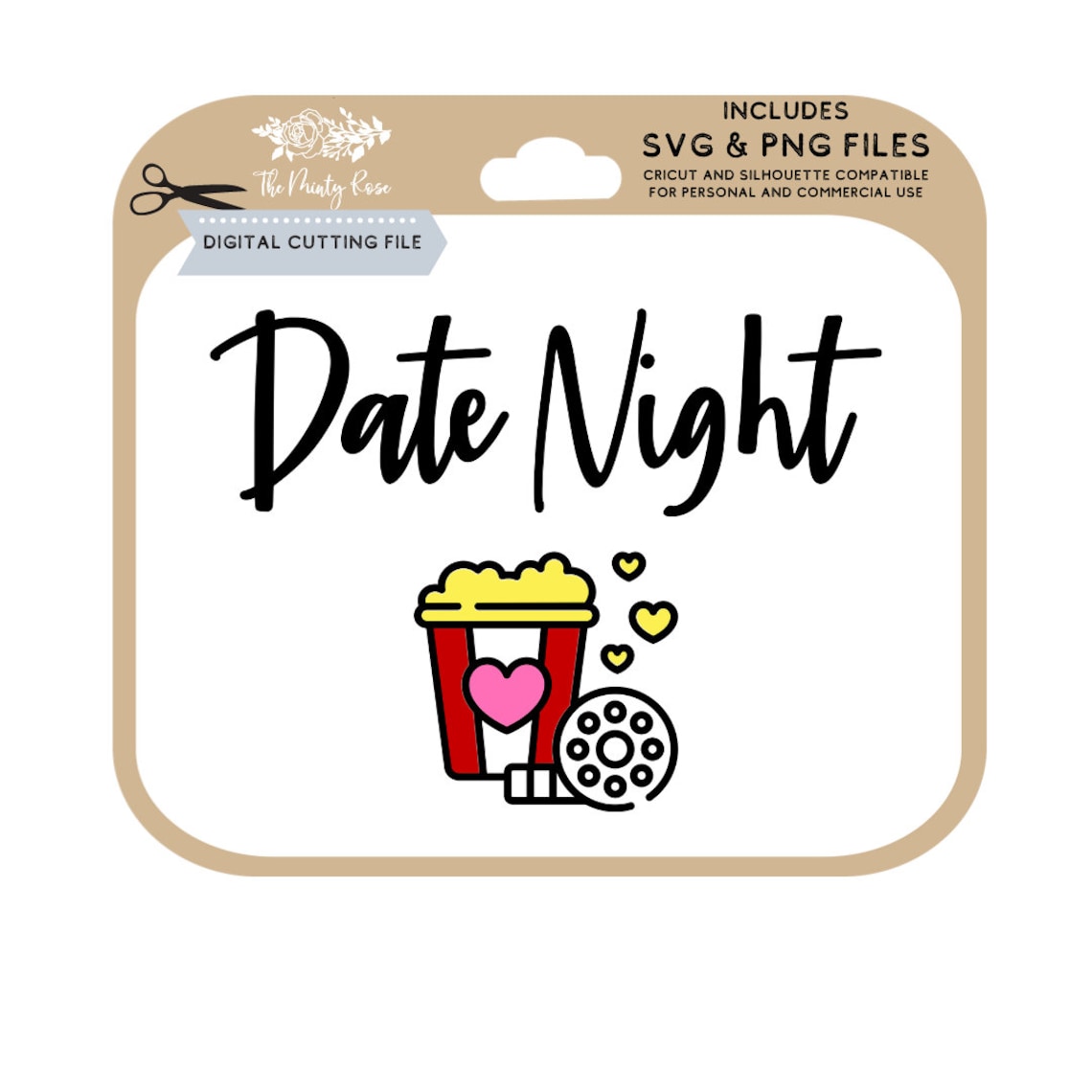 Date Night Svg Valentine's Day DIY Popcorn Bowl Couples - Etsy