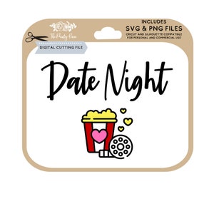 Date Night Svg, Valentine's Day, DIY Popcorn Bowl, Couples Gift Idea ...