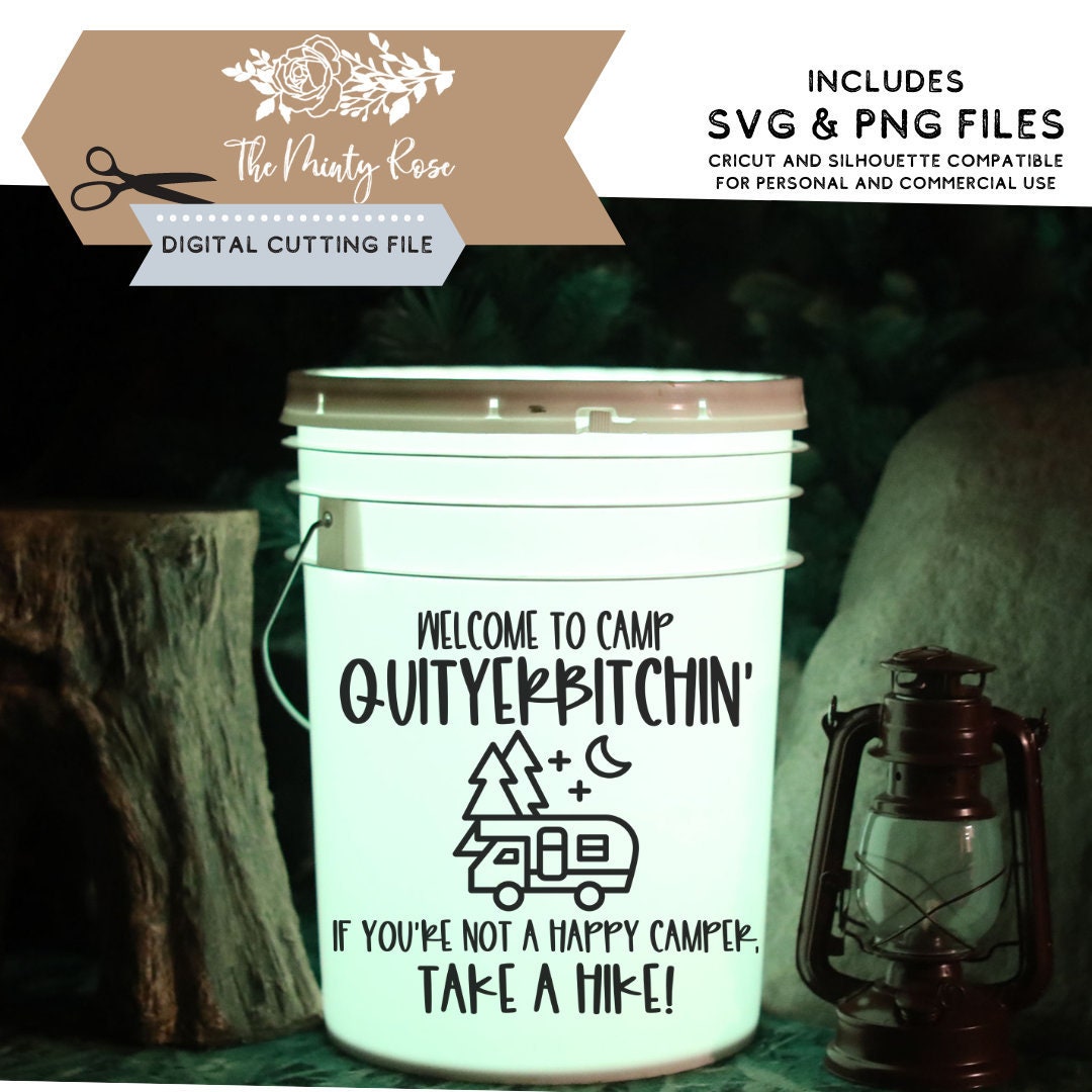 Camping Bucket Svg Camping Svg Bucket Light Camper Svg - Etsy