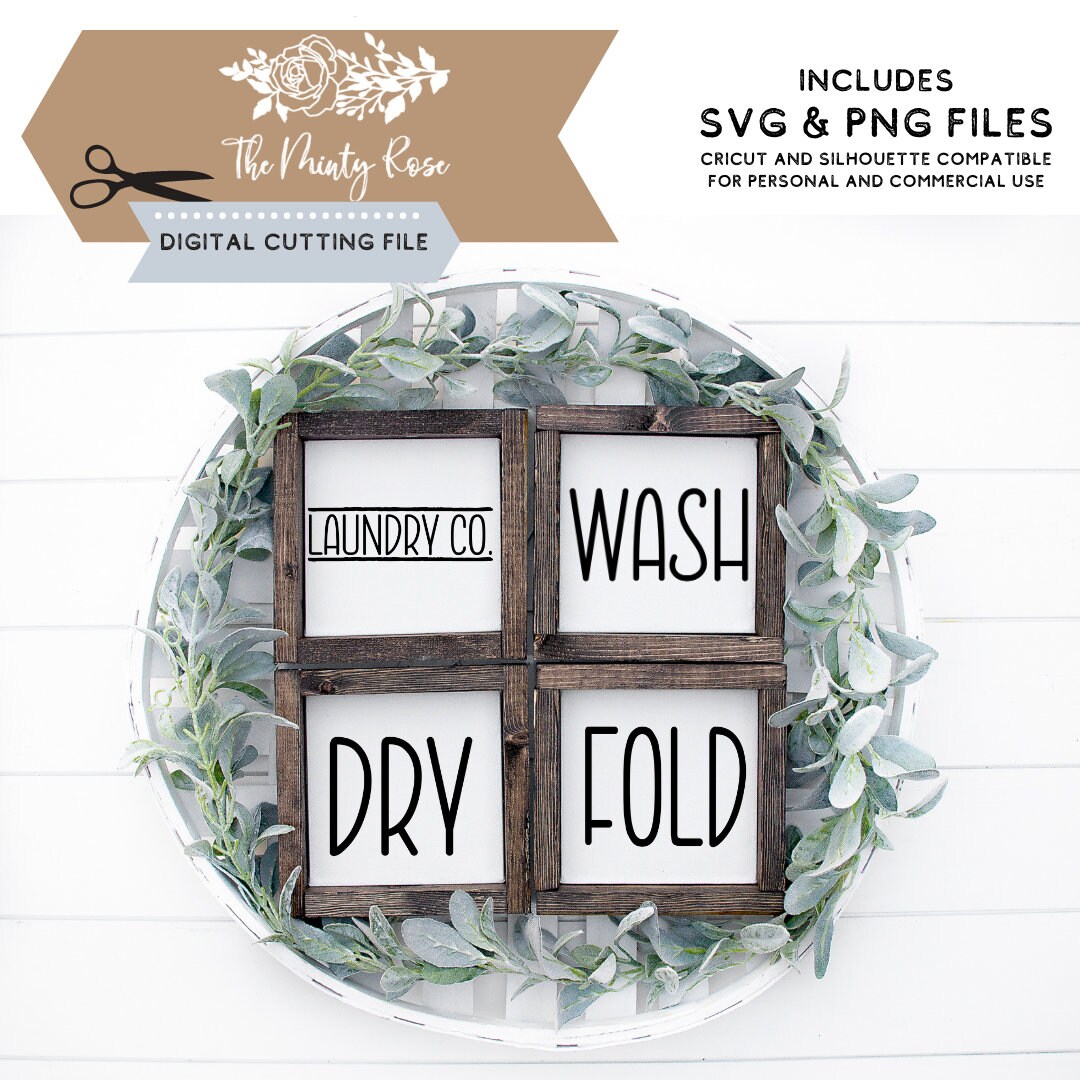 Laundry Svg Bundle Word Wall Decor Wash Dry Fold Svg - Etsy