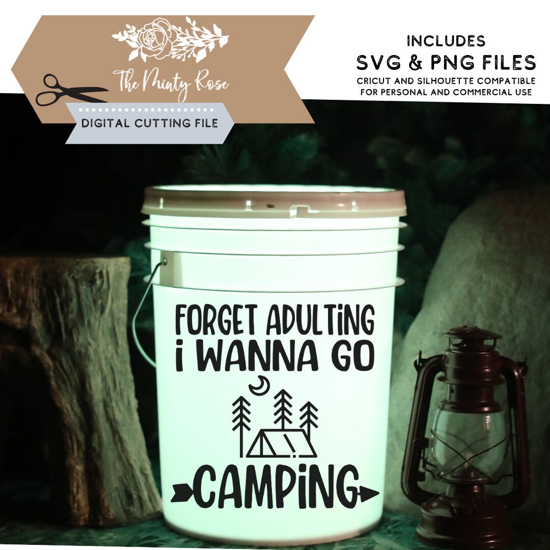 Camping Bucket Svg Camping Svg Bucket Light Camper Svg - Etsy