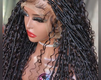 Small Knotless Box Braid Wig full Lace - Etsy