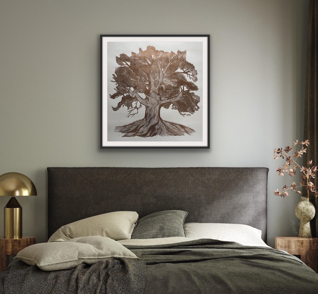 The Grand Old Oak Tree - Limited Edition Linocut Print - Etsy
