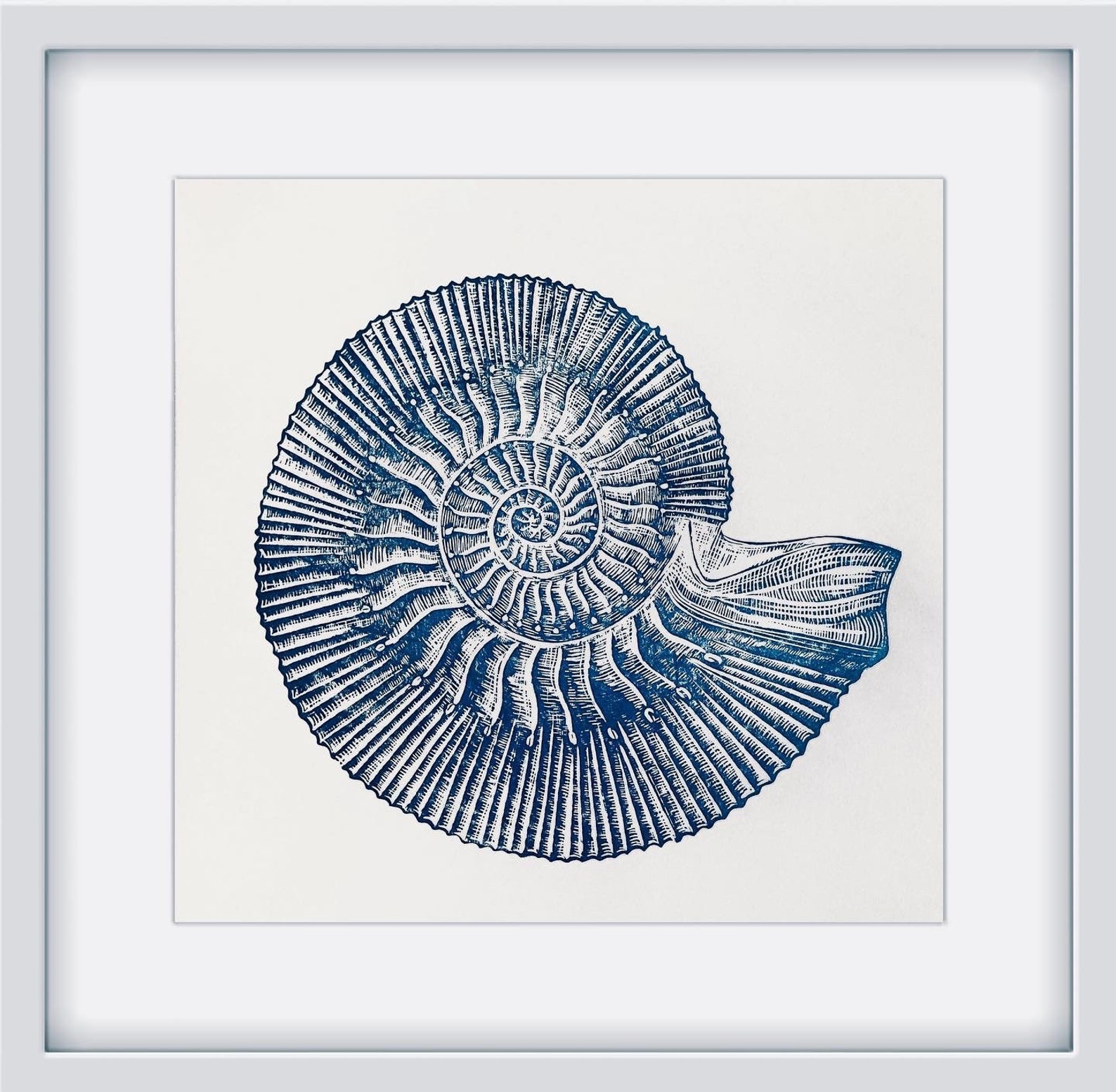 Sea Life Triptych Original Linocut Prints - Cerulean Blue - Etsy