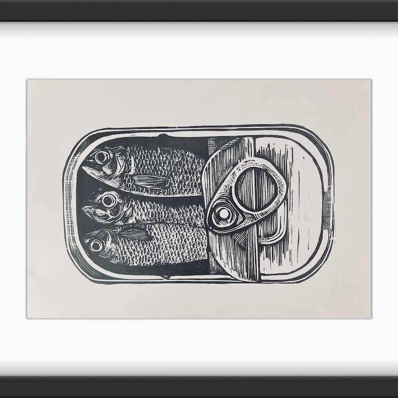 Fish Linocut - Etsy