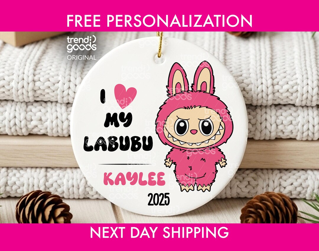 Labubu Pink Popular Ornament, Labubu Gift, Cute Monster Ornament ...