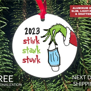 Grinch Hand Christmas Ornament, COVID Grinch, Grinch Ornament, COVID ...