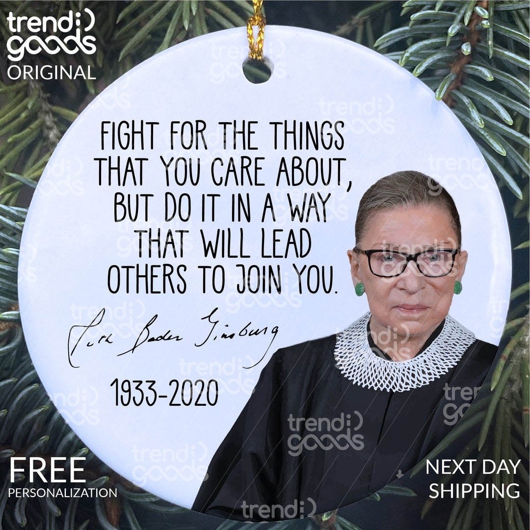 RBG Memorial Quote Ornament, Ruth Bader Ginsburg Ornament, Fight for ...