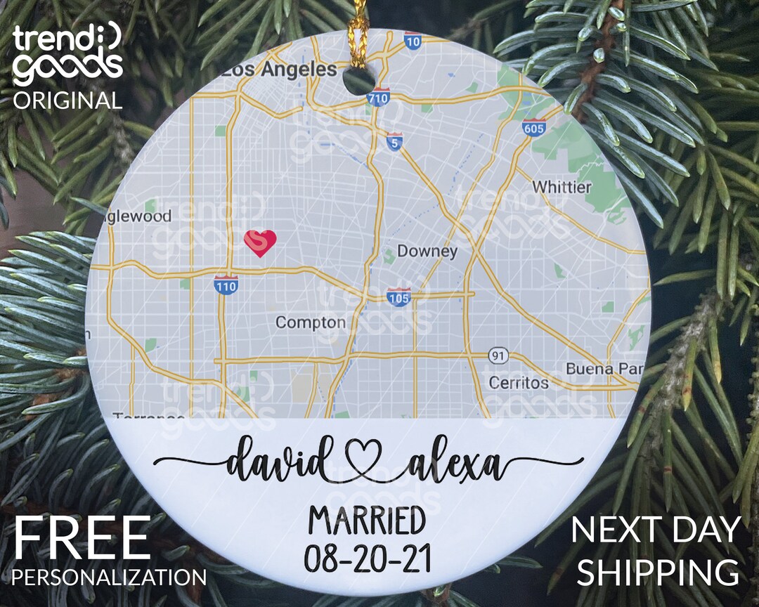 Wedding Location Ornament Engaged Ornament Our First - Etsy