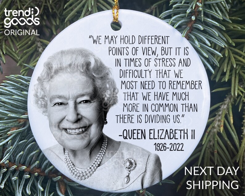 Queen Elizabeth II Memorial Quote Ornament Rip Queen - Etsy Queen Elizabeth II Memorial Quote Ornament Rip Queen - Etsy