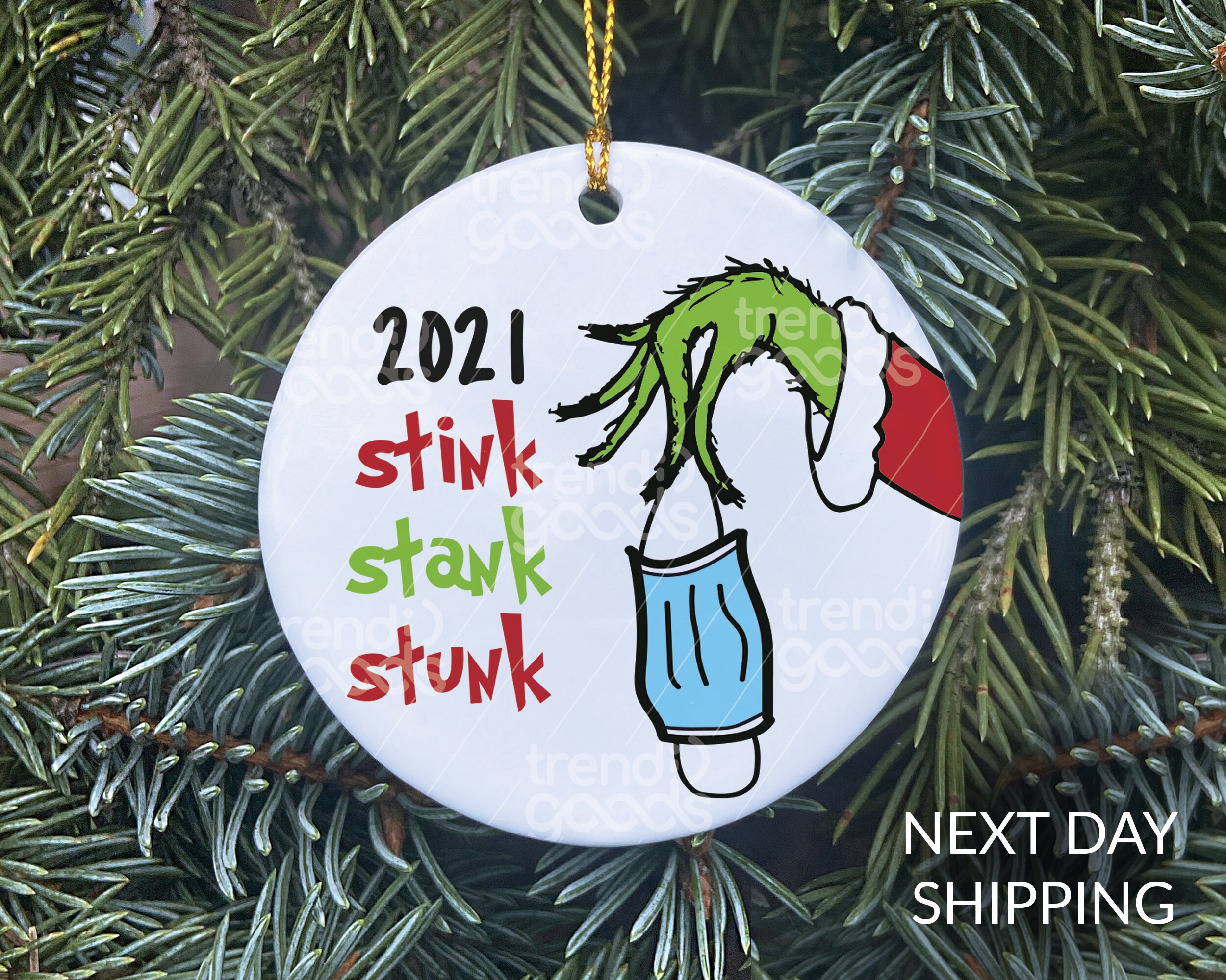 Grinch Hand Christmas Ornament COVID Grinch Grinch Ornament - Etsy
