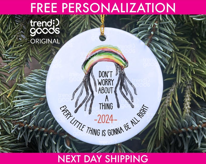 Bob Marley Christmas Ornament Reggae Colorful Red Yellow Green Rasta ...