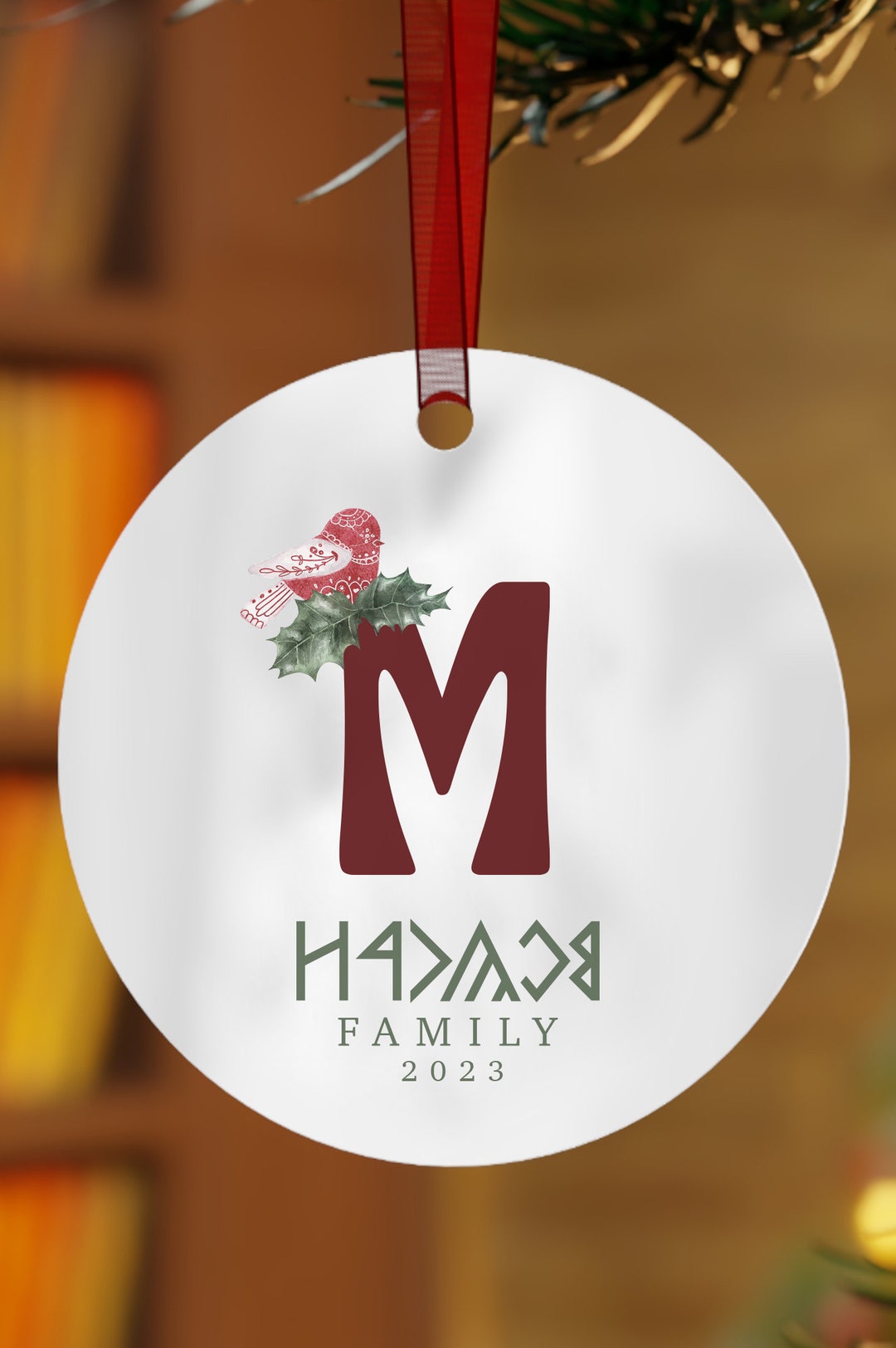 Hungarian Runic Alphabet Family Name Christmas Ornament Personalized ...