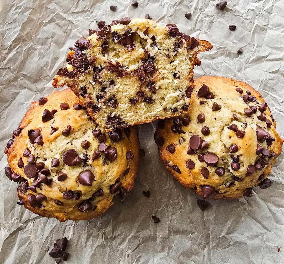 Jumbo Bakery Style Chocolate Chip Muffin Recipe/gourmet Muffins/giant ...