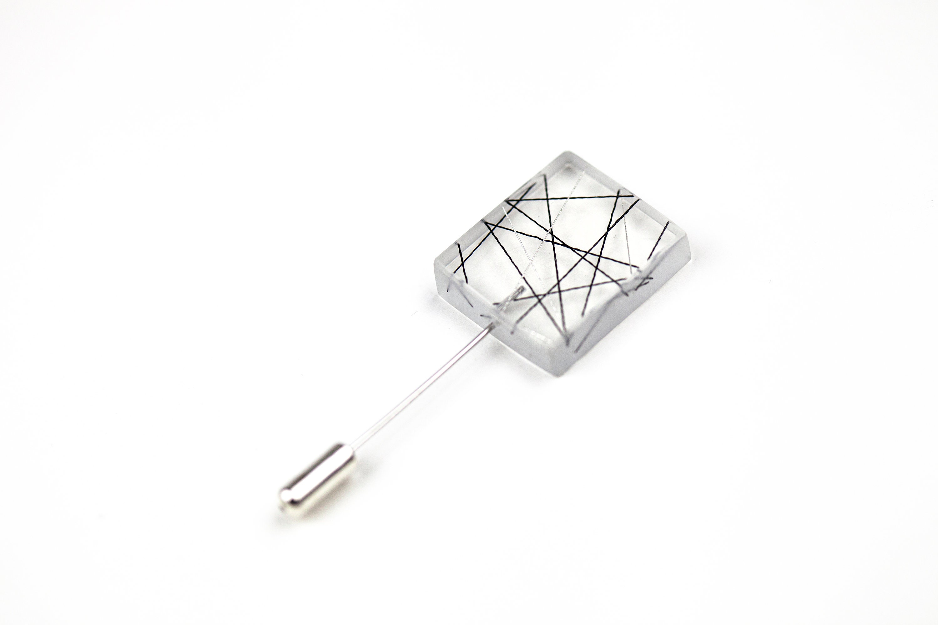 Crossing Strings in Square Resin Brooch/resin Pin/stick Pin - Etsy