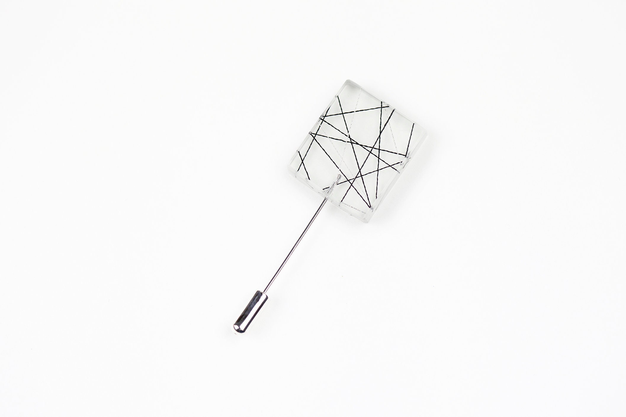 Crossing Strings in Square Resin Brooch/resin Pin/stick Pin - Etsy